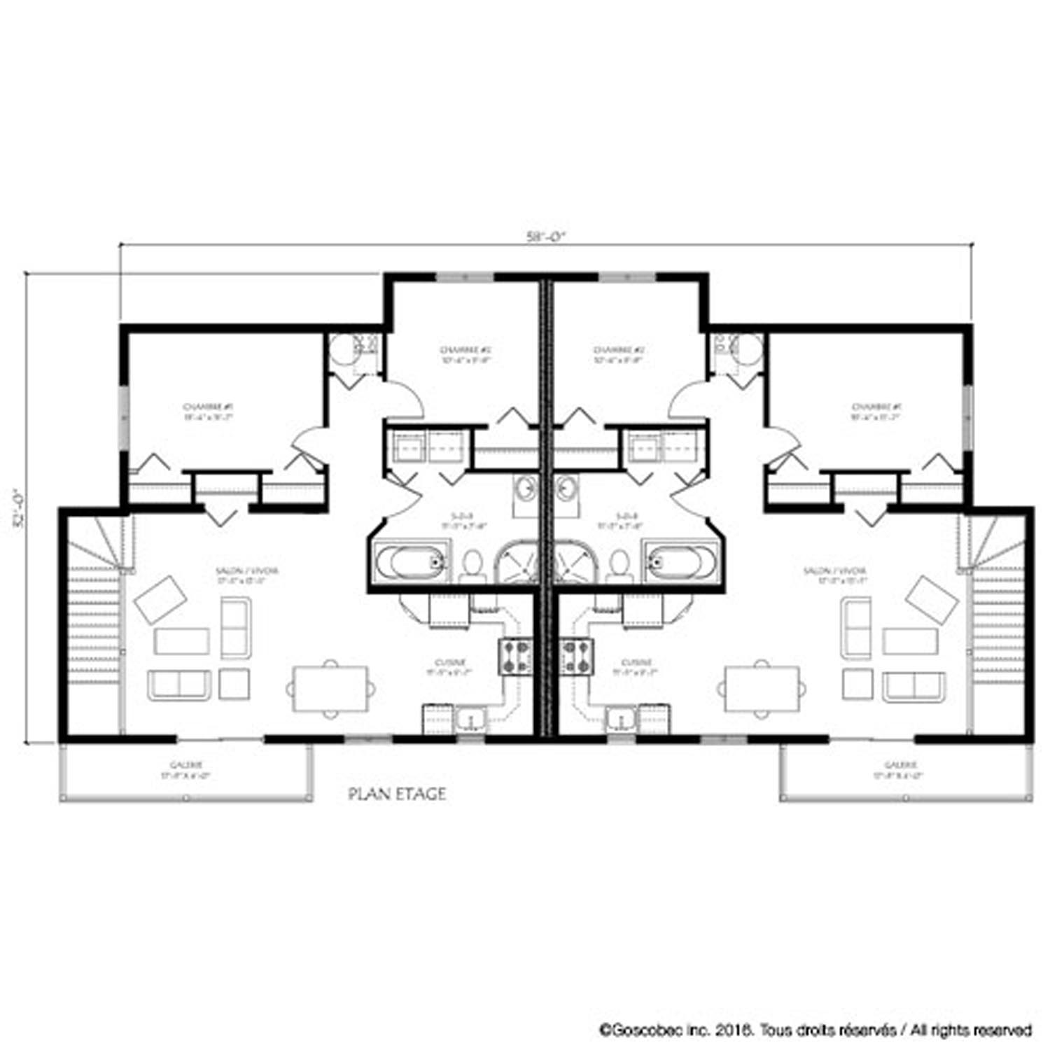 Maison jumelée & bi-génération préfabriquée (Modèle Maison jumelée ...