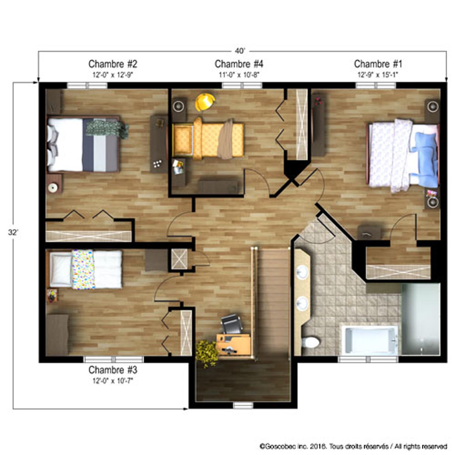 Maison à étage préfabriquée (Modèle 774) - Action Maisons