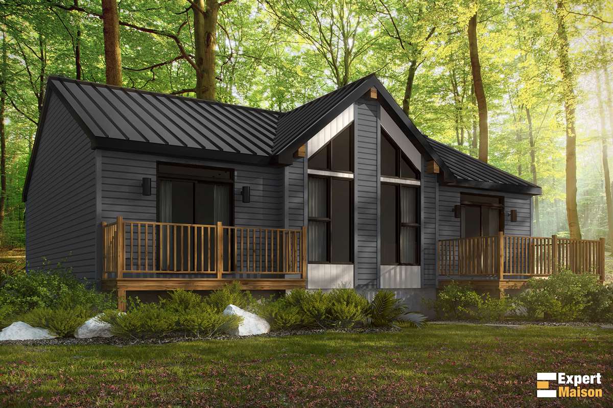 Chalet préfabriqué (Modèle Chalet usinée 822) - Action Maisons